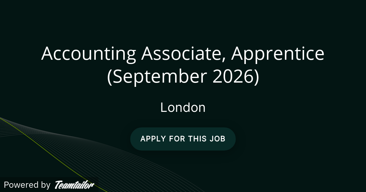 Accounting Associate, Apprentice (September 2026) - Buzzacott