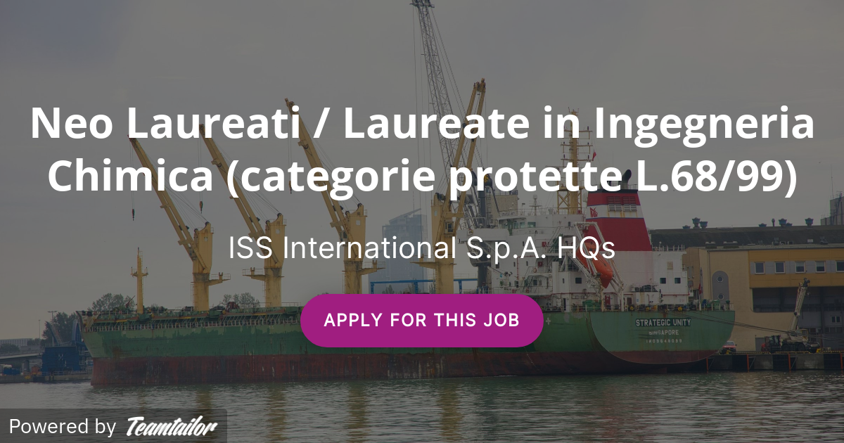 Neo Laureati / Laureate in Ingegneria Chimica (categorie protette L.68/ ...