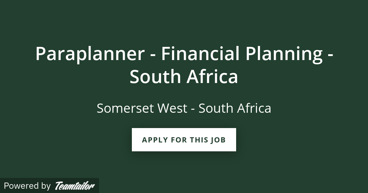 Paraplanner - Financial Planning - South Africa - Atomos