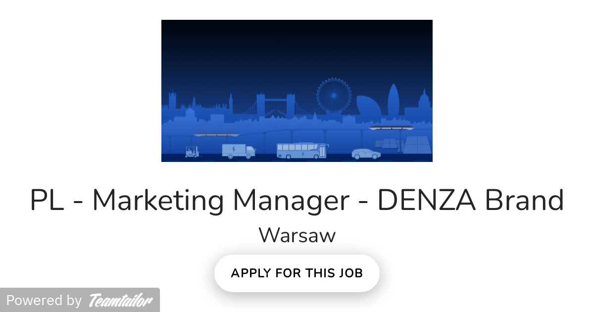 PL - Marketing Manager - DENZA Brand - BYD Europe