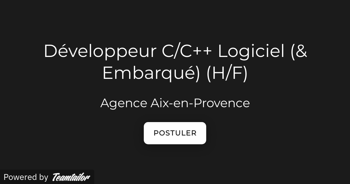 Développeur C/C++ Logiciel (& Embarqué) (H/F) - Fortil