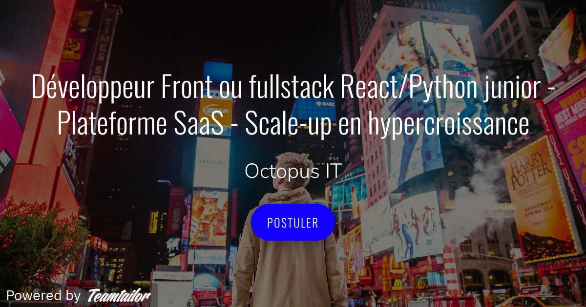 Développeur Front ou fullstack React/Python junior - Plateforme SaaS ...