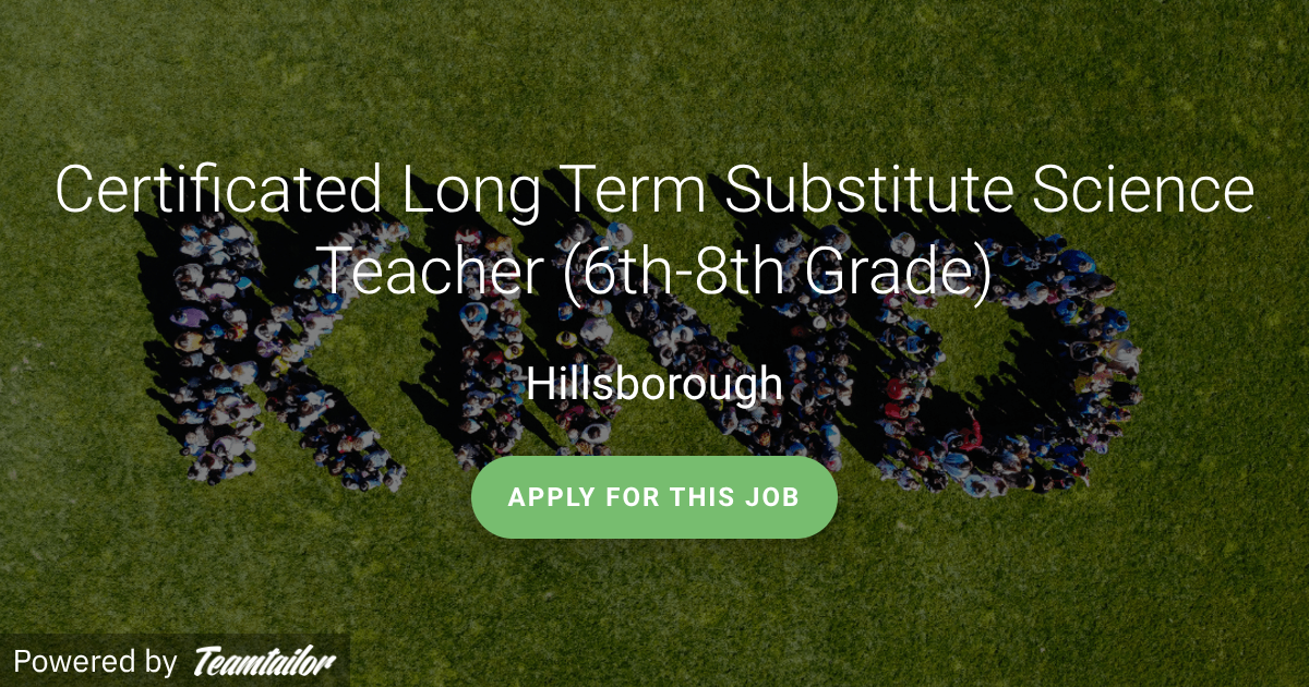 Certificated Long Term Substitute Science Teacher (6th-8th Grade) - HCSDK8