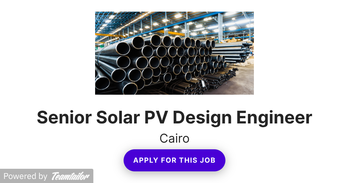 Senior Solar PV Design Engineer - Urban Ridge Supplies
