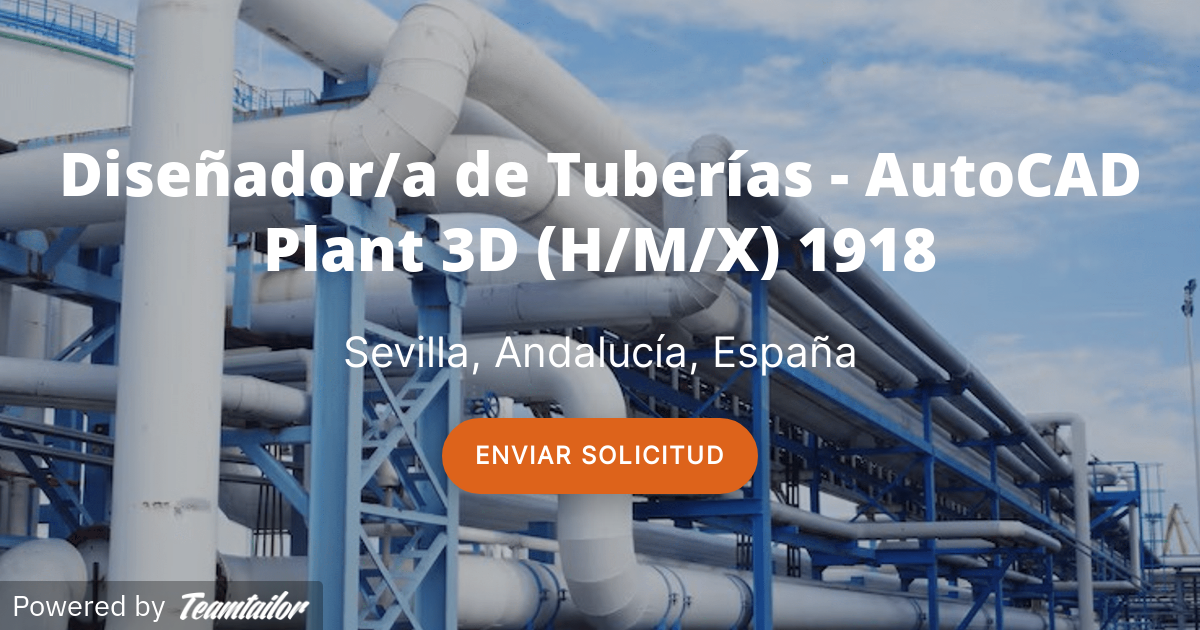 Diseñador/a de Tuberías - AutoCAD Plant 3D (H/M/X) 1918 - Vèringer ...