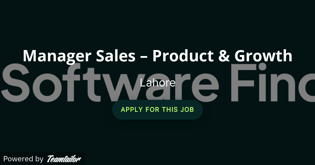 Manager Sales – Product & Growth - Software Finder