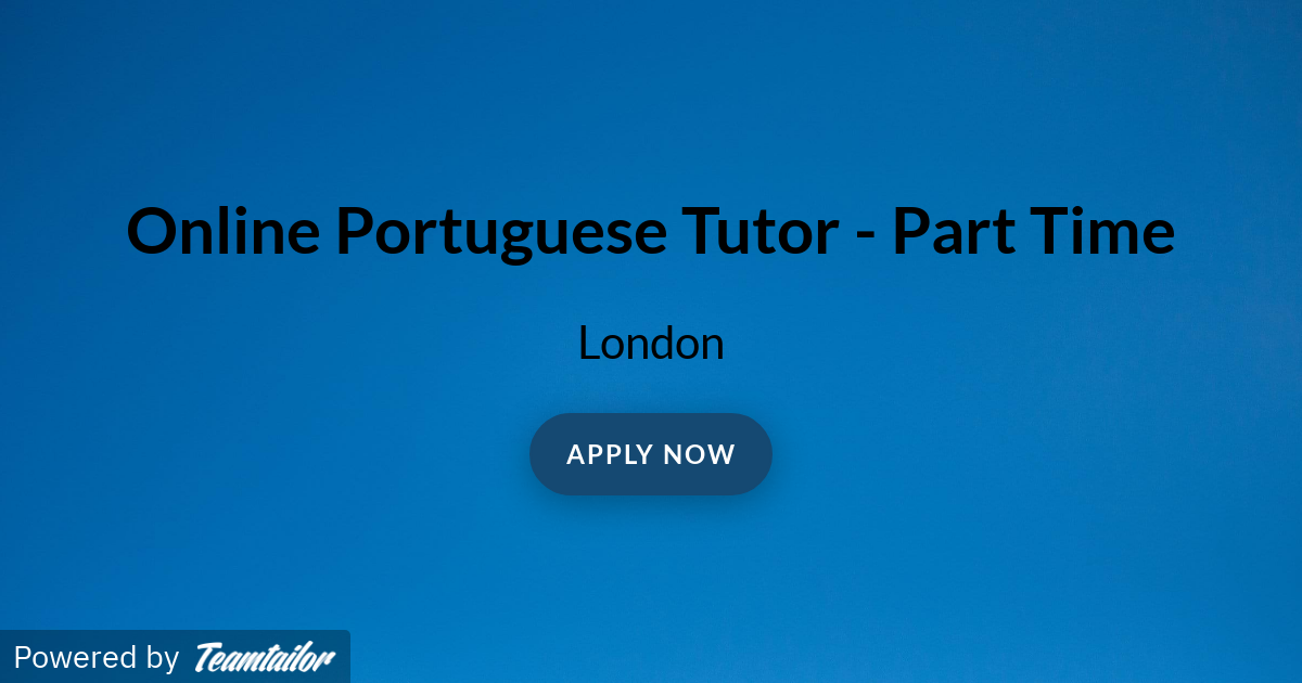 Online Portuguese Tutor - Part Time - FindTutors