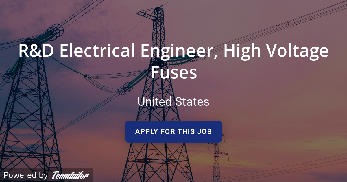 R&D Electrical Engineer, High Voltage Fuses - Sperton Global AS