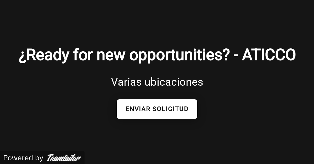 ¿Ready for new opportunities? - ATICCO - Aticco