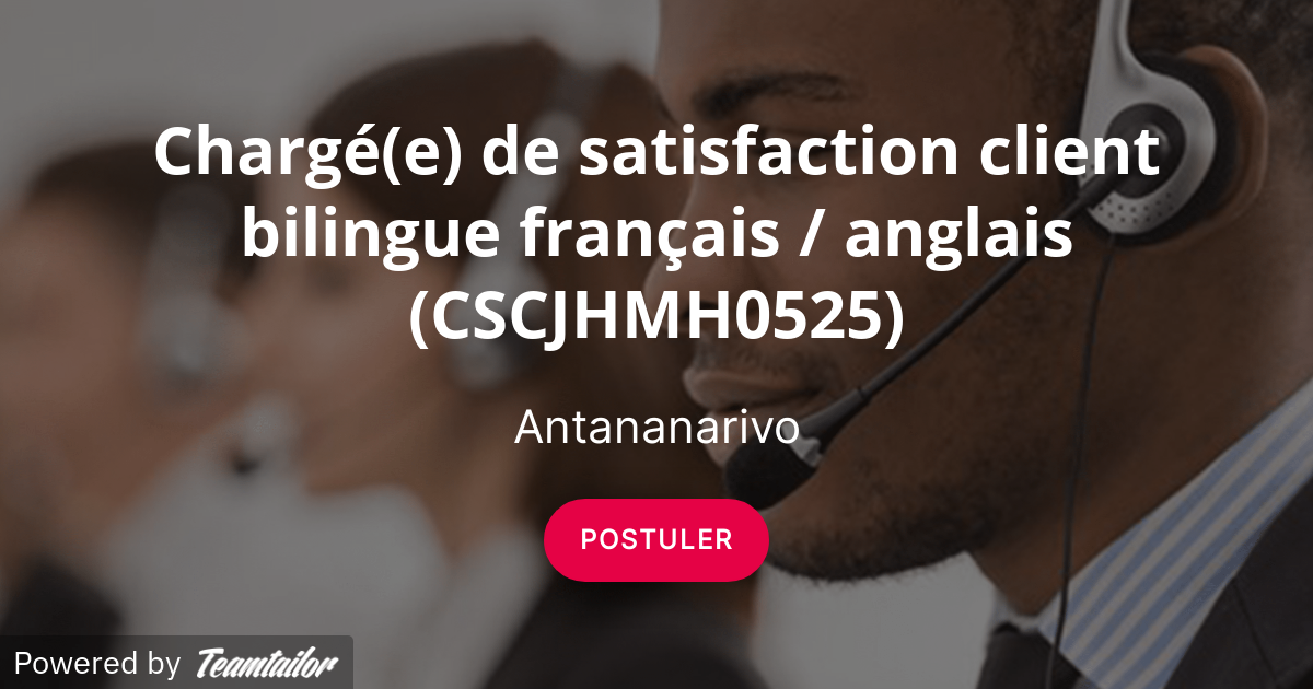 Chargé(e) de satisfaction client bilingue français / anglais ...
