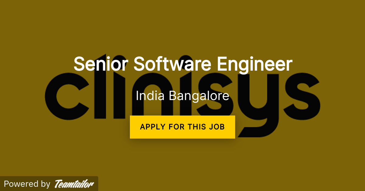 Senior Software Engineer - Clinisys
