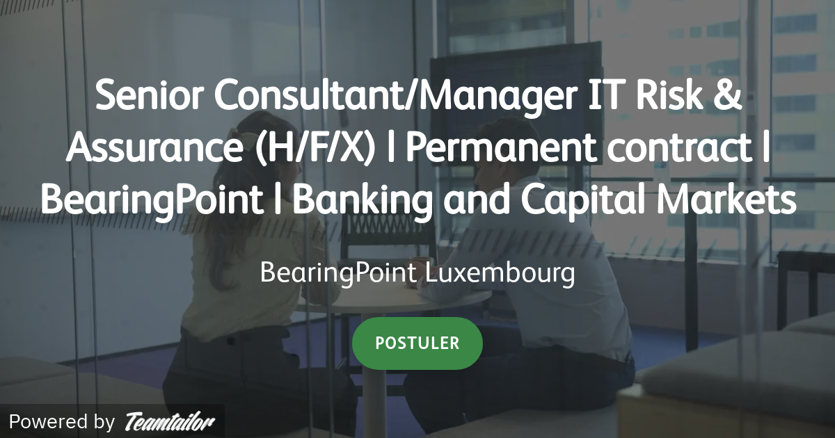 Senior Consultant/Manager IT Risk & Assurance (H/F/X) | Permanent ...
