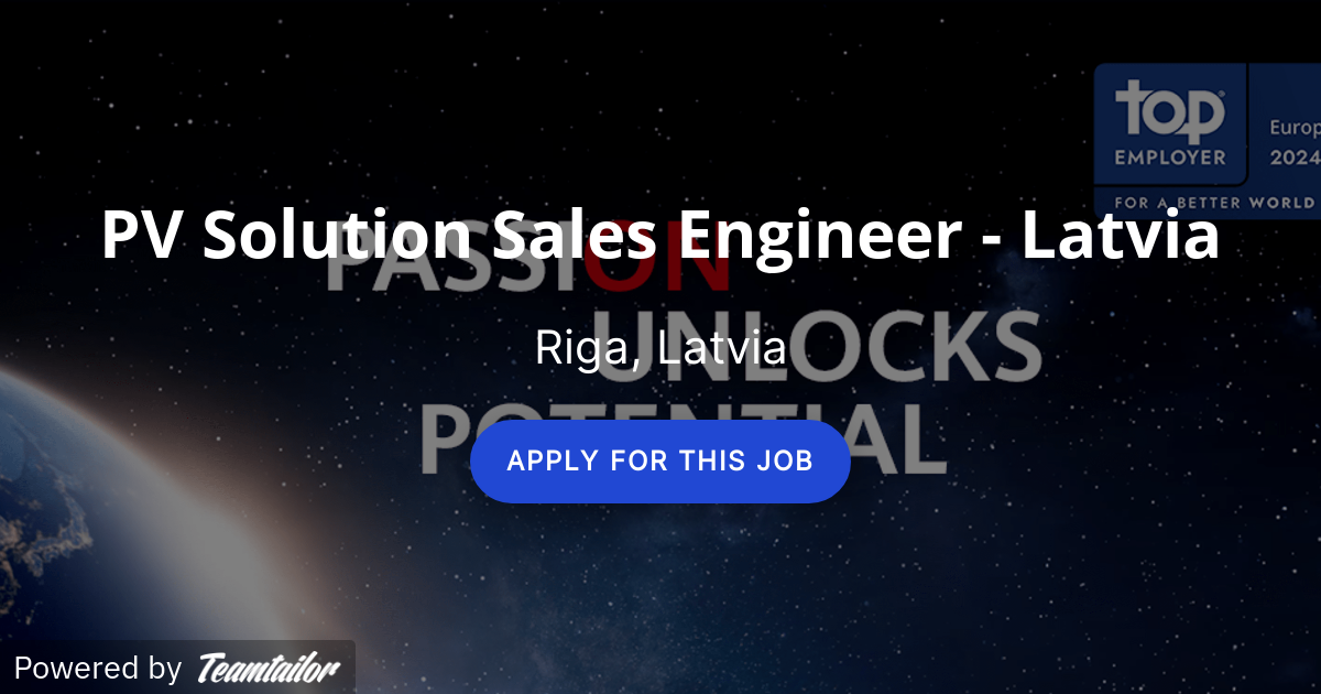 PV Solution Sales Engineer - Latvia - Huawei Europe