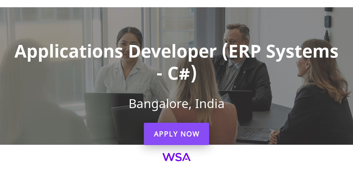Applications Developer (ERP Systems - C#) - WSA APAC