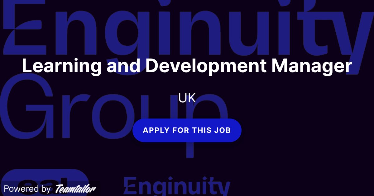Learning and Development Manager - Enginuity