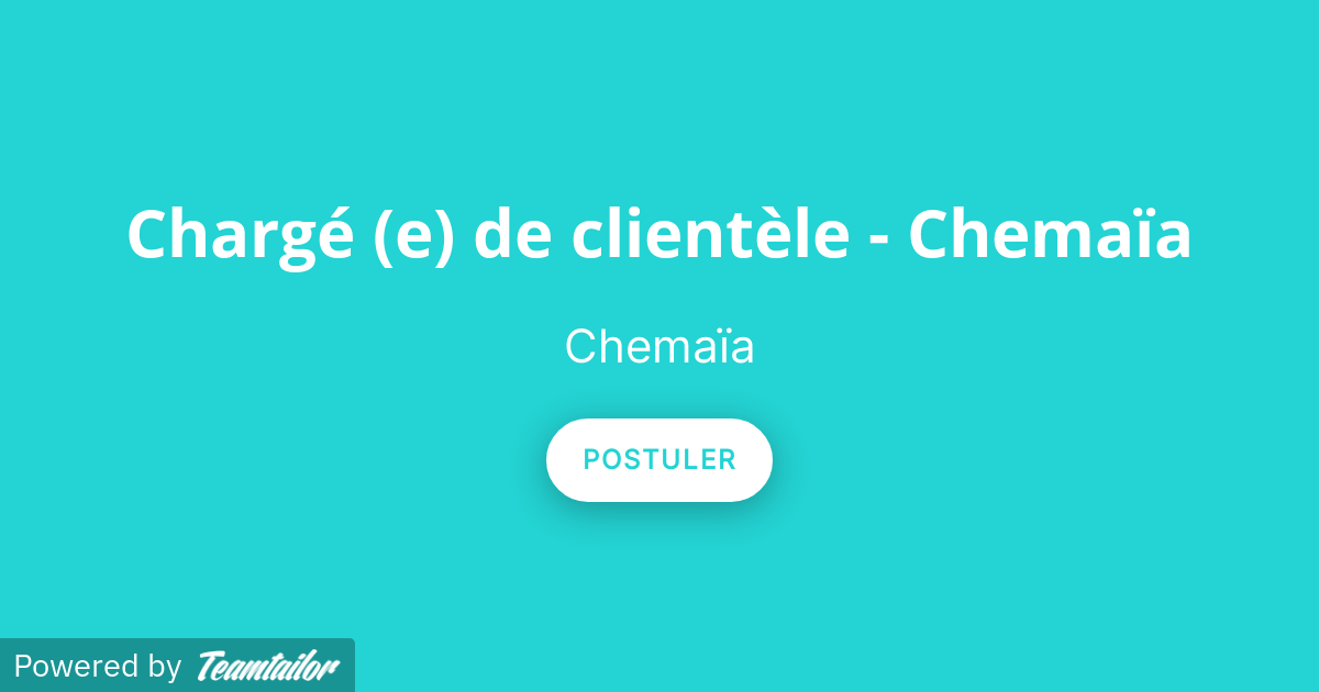 Chargé (e) de clientèle - Chemaïa - Cash Plus