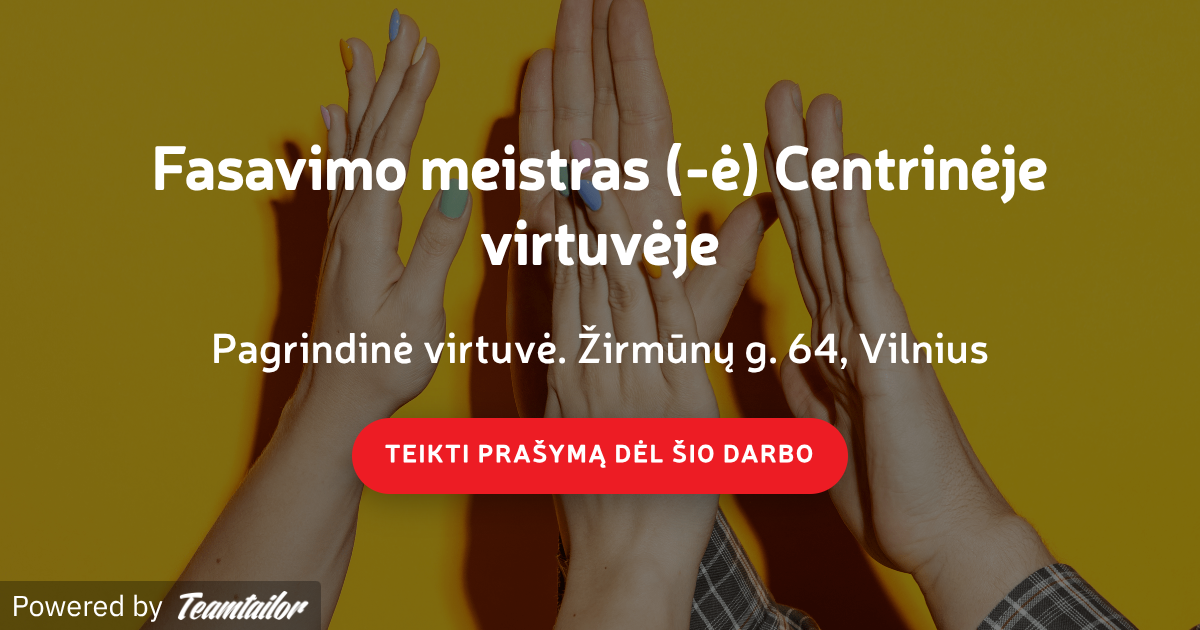 Fasavimo meistras (-ė) Centrinėje virtuvėje - Rimi Lietuva