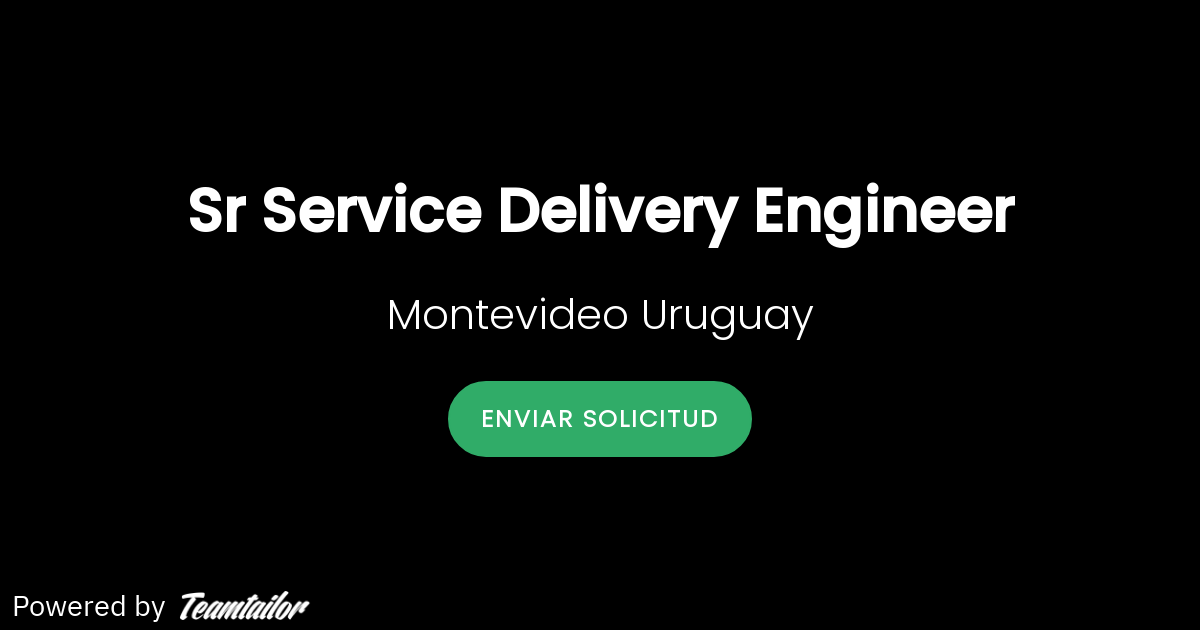 Sr Service Delivery Engineer - Zonamerica