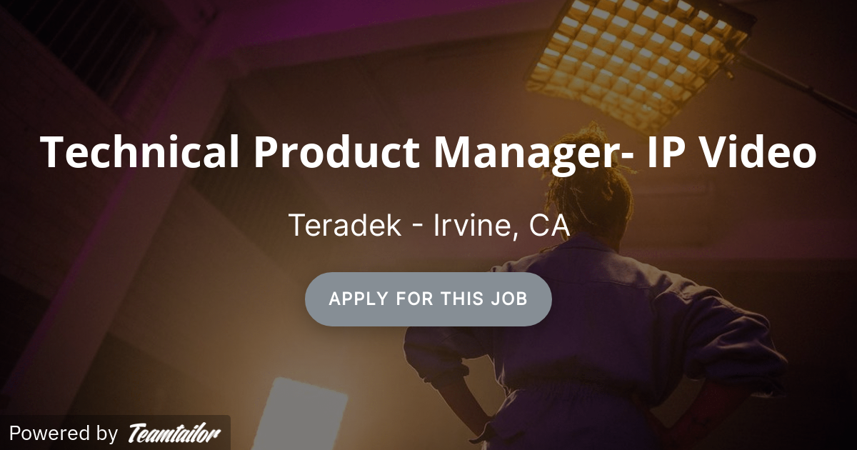 Technical Product Manager- IP Video - Videndum