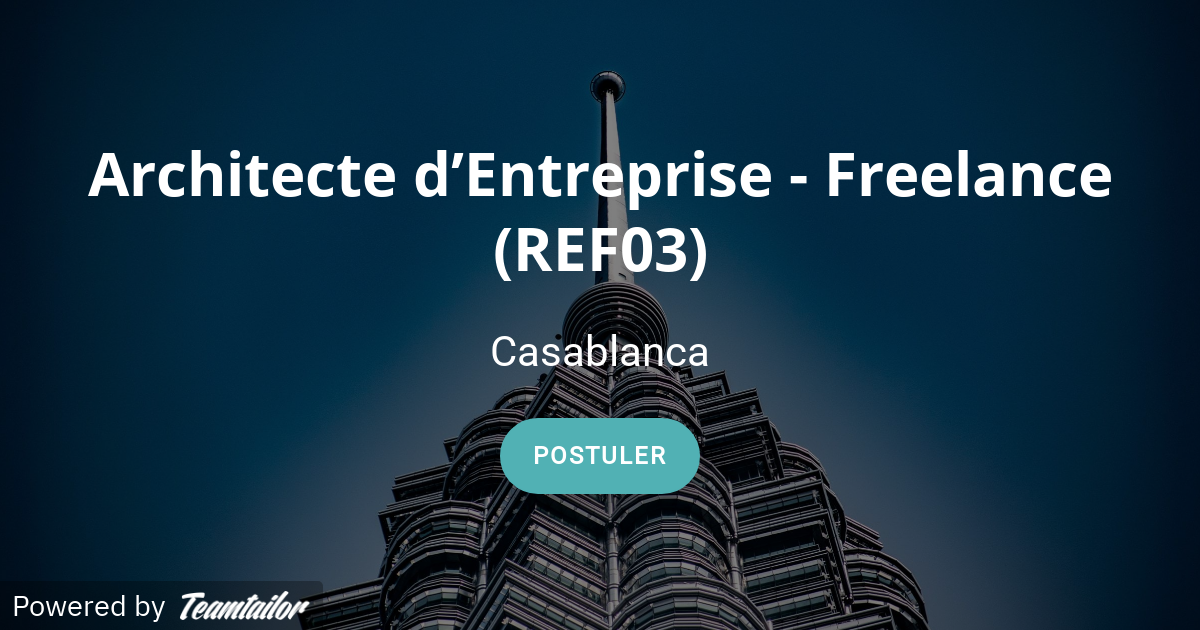 Architecte d’Entreprise - Freelance (REF03) - Trusted Advisors