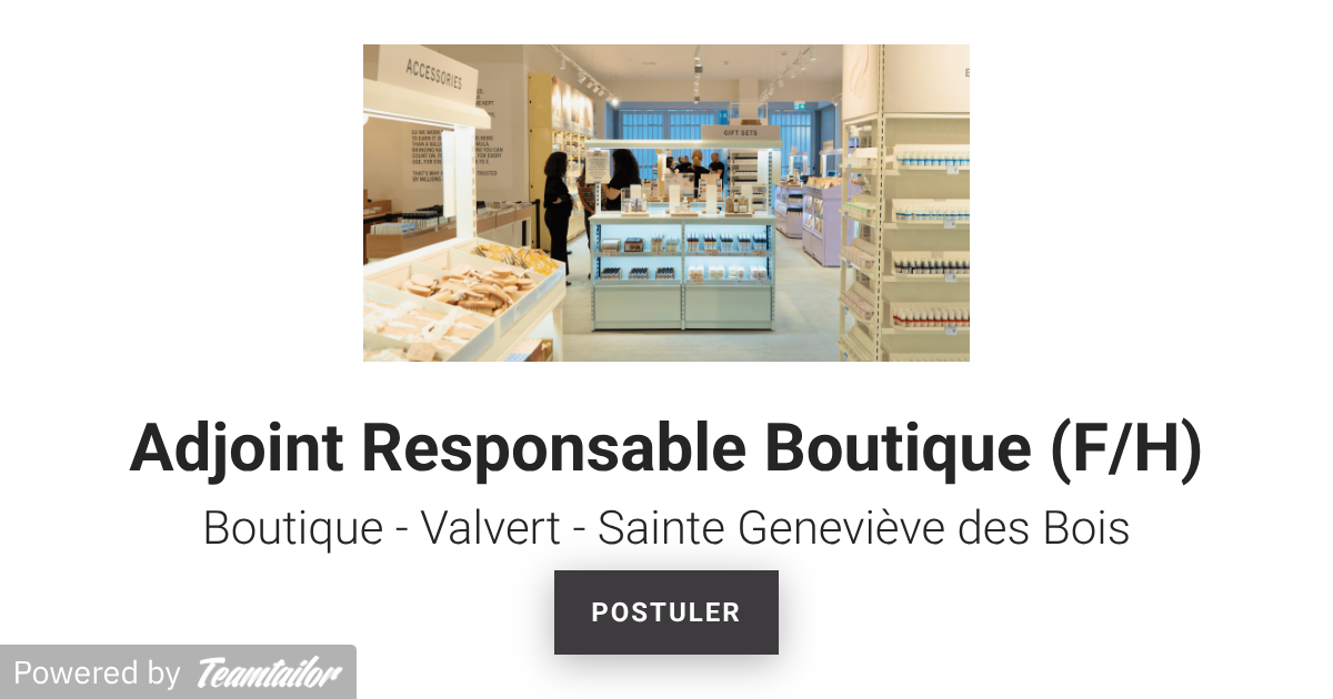 Adjoint Responsable Boutique (F/H) - Aroma-Zone