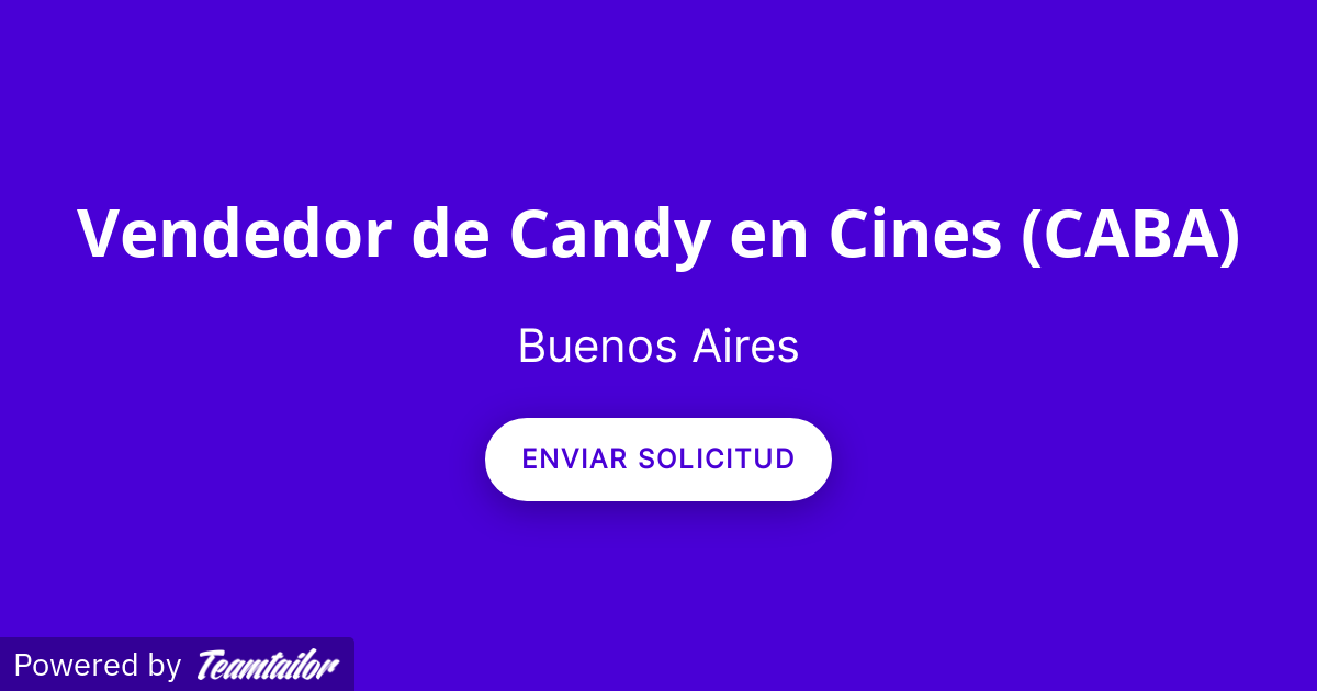 Vendedor de Candy en Cines (CABA) - Camera di Commercio Italiana nella ...