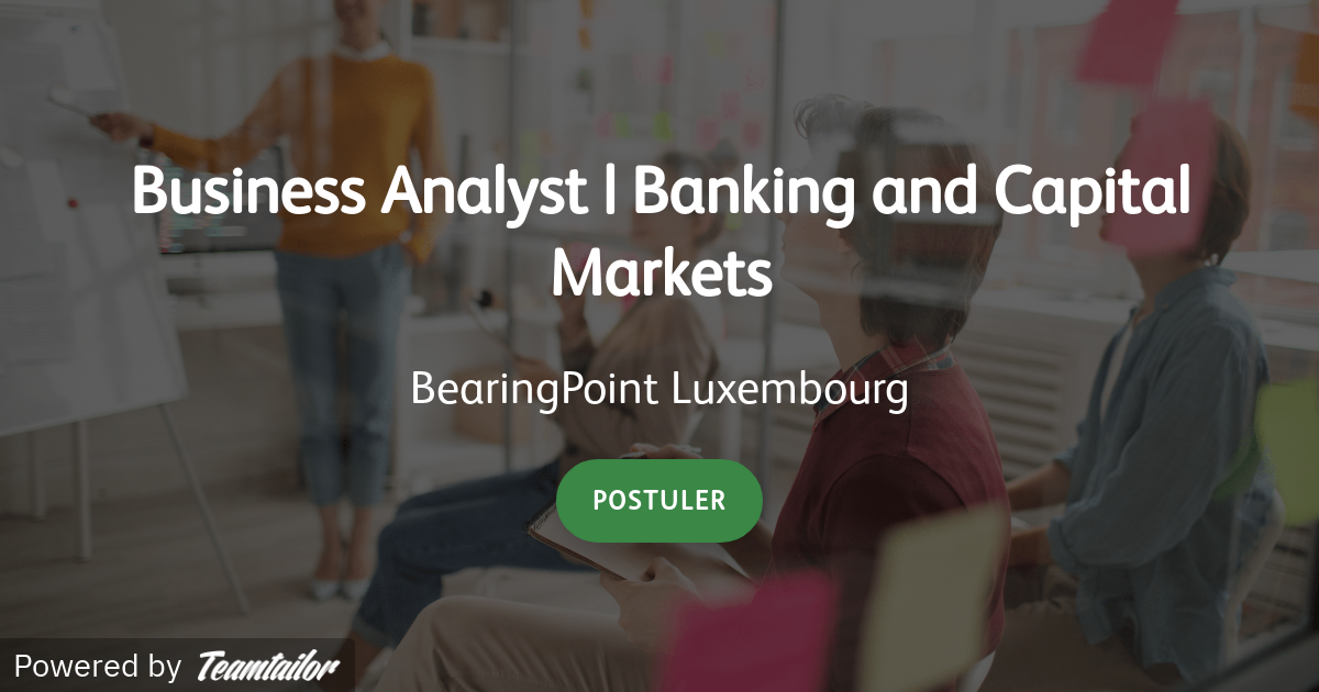 Business Analyst | Banking and Capital Markets - BearingPoint Luxembourg
