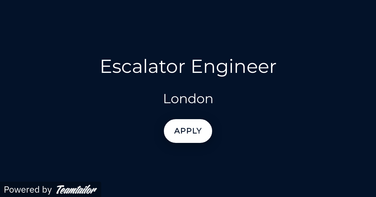 Escalator Engineer - WeMaintain