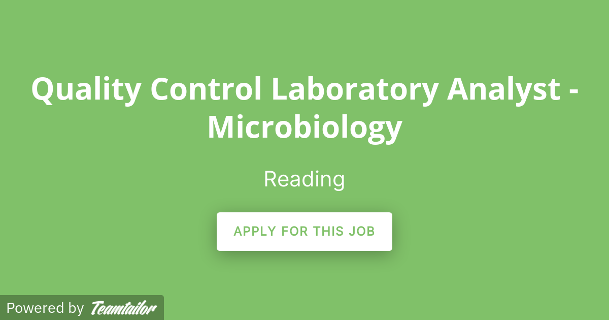 Quality Control Laboratory Analyst - Microbiology - Cranleigh STEM