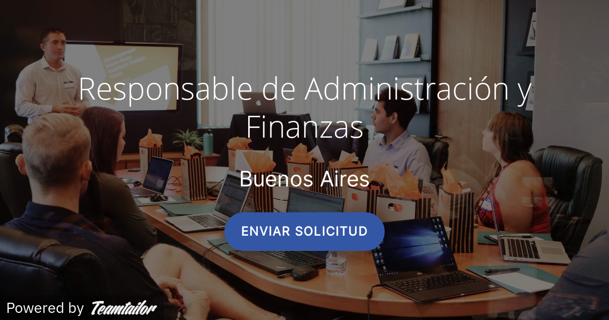 Responsable de Administración y Finanzas - Aliancers