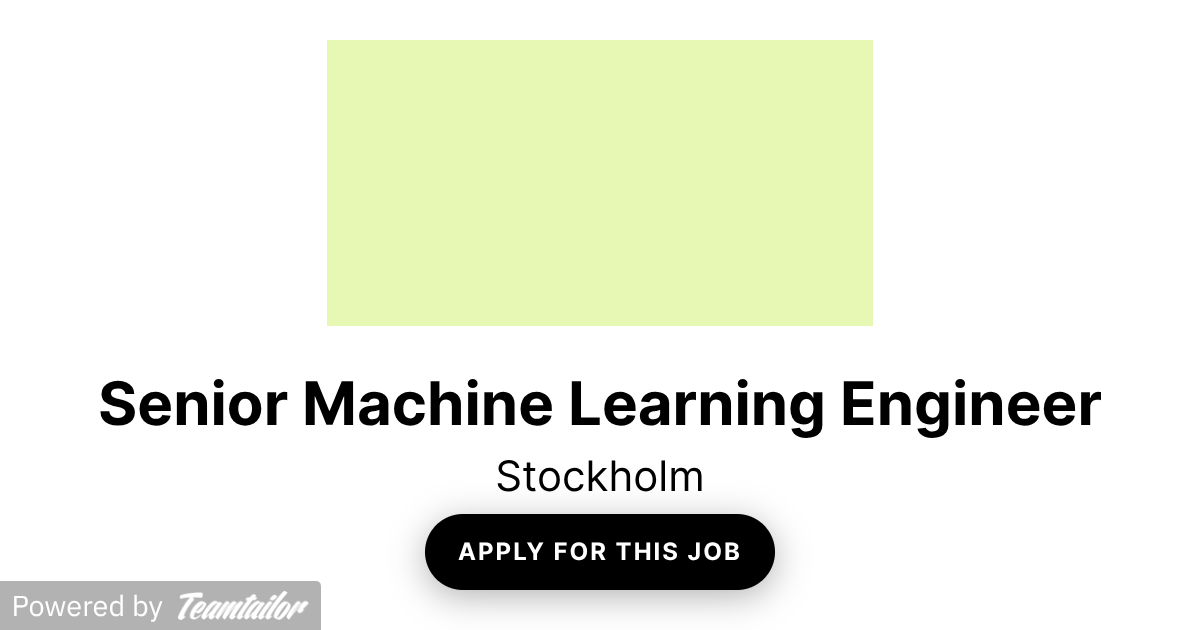 Senior Machine Learning Engineer - Curamando