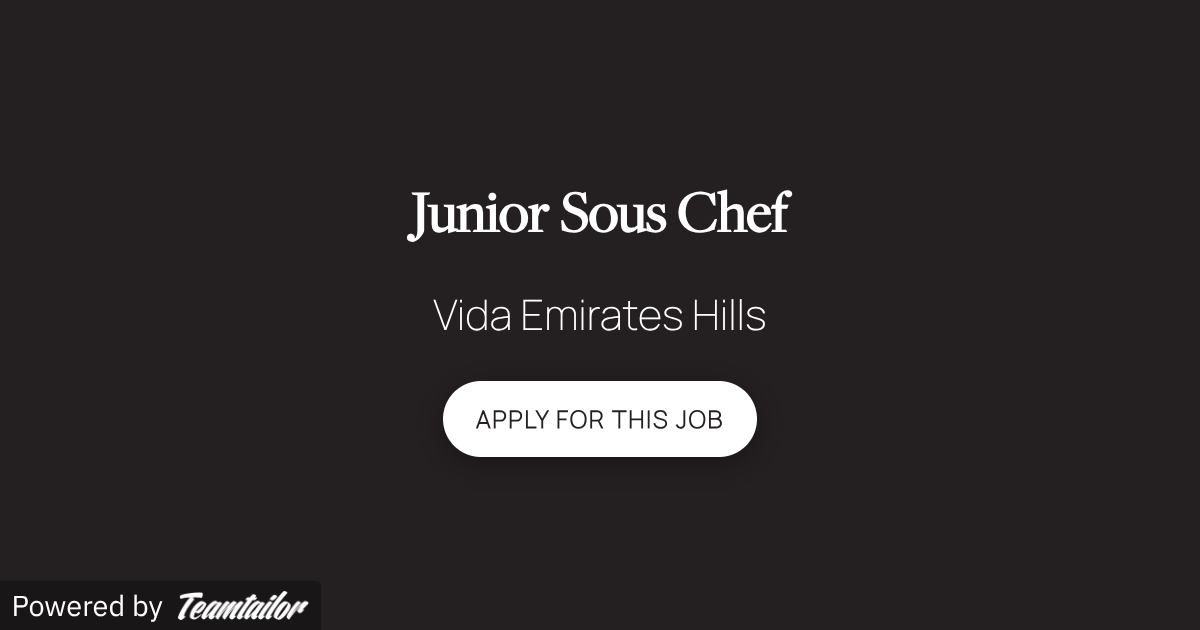 Junior Sous Chef - The Food & Beverage Group