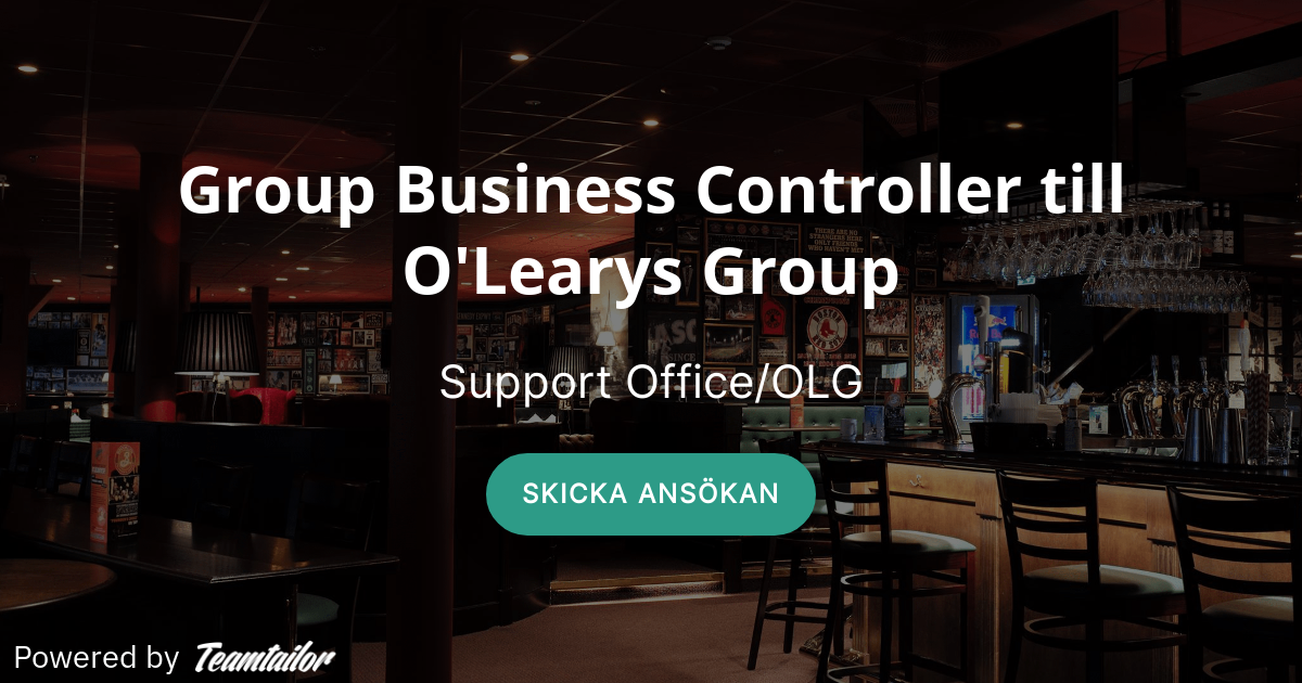 Group Business Controller till O'Learys Group - O'Learys Group