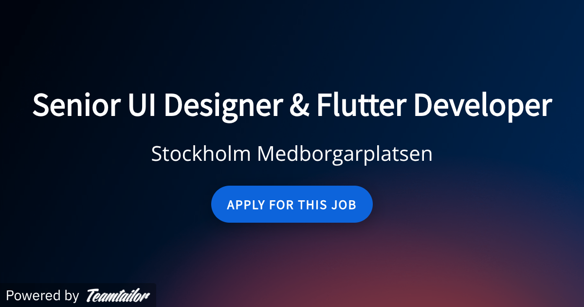 Senior UI Designer & Flutter Developer - Serverpod