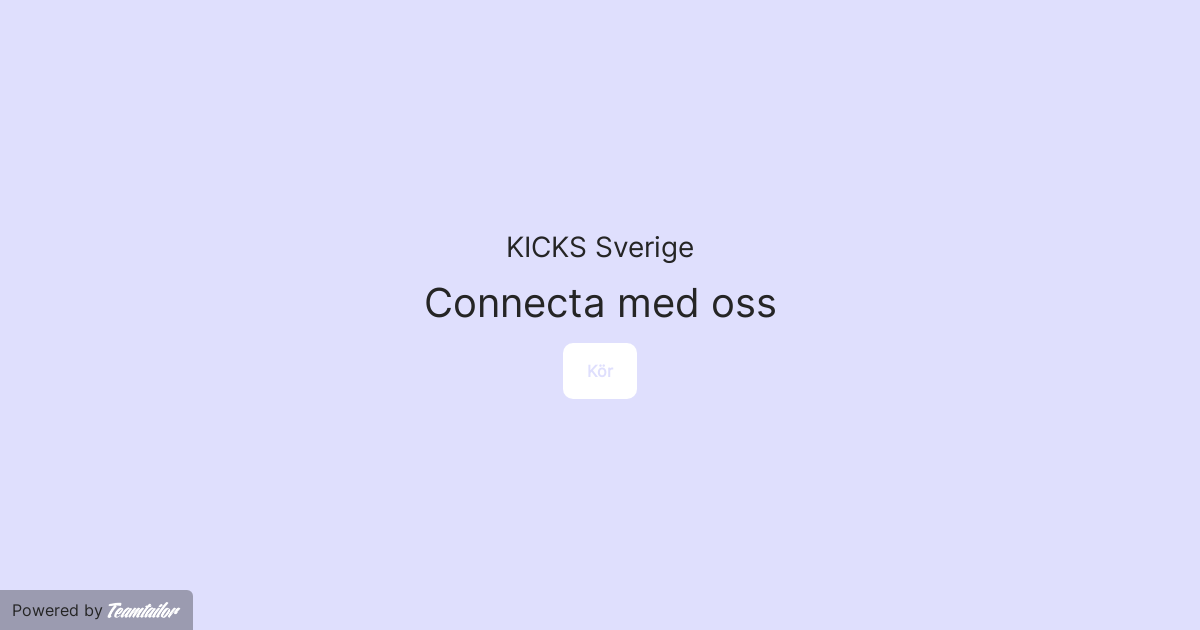 KICKS Sverige – Connect