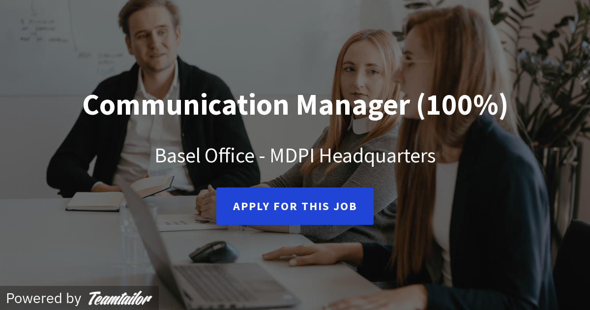 Communication Manager (100%) - MDPI Switzerland