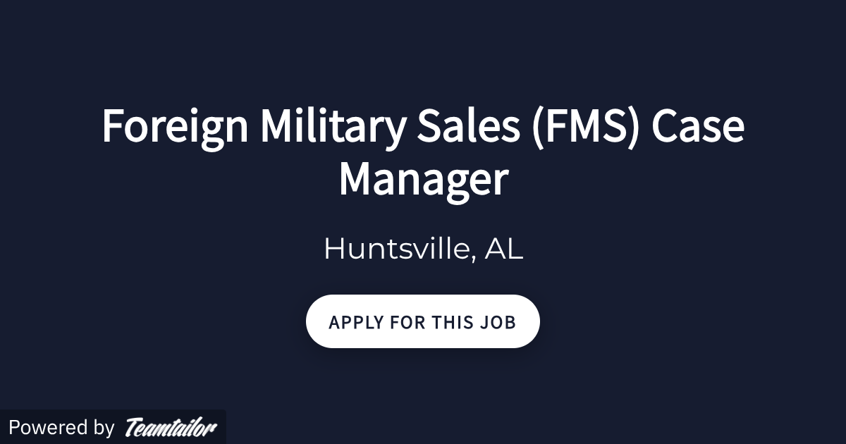 Foreign Military Sales (FMS) Case Manager - Avion Solutions