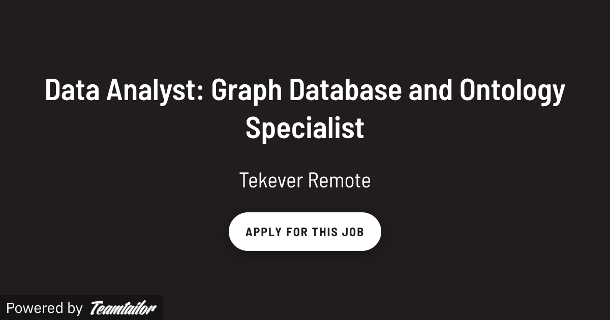 Data Analyst: Graph Database and Ontology Specialist - Tekever
