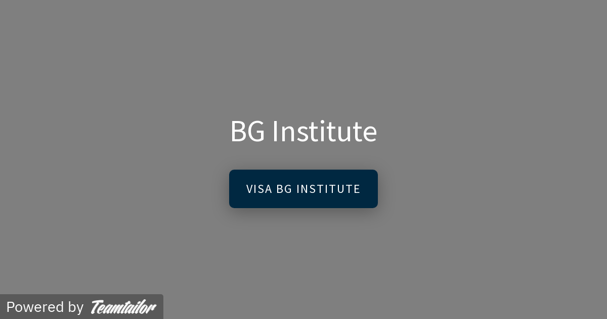 BG Institute - Blendow Group