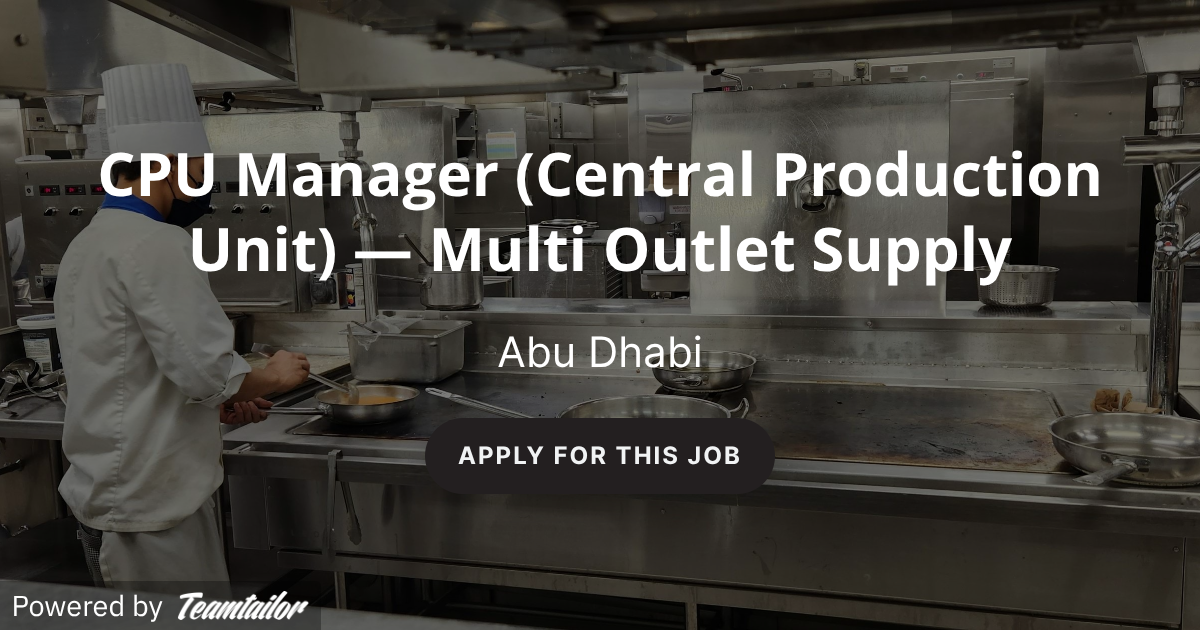 CPU Manager (Central Production Unit) — Multi Outlet Supply - Joud Coffee