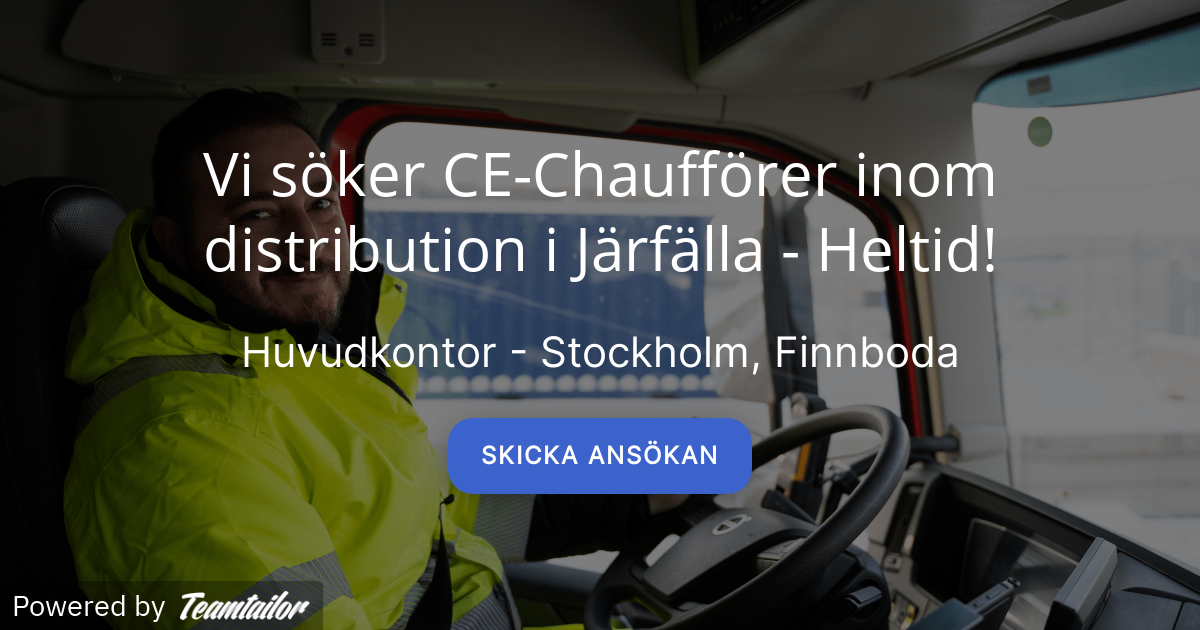 Vi söker CE-Chaufförer inom distribution i Järfälla - Heltid! - Simplex ...