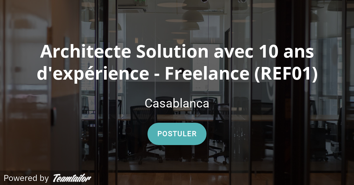 Architecte Solution avec 10 ans d'expérience - Freelance (REF01) - Trusted Advisors