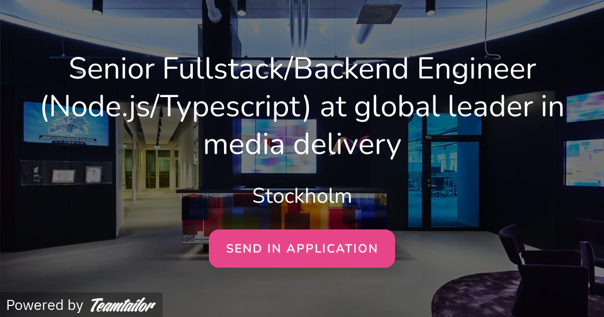 Senior Fullstack/Backend Engineer (Node.js/Typescript) at global leader ...