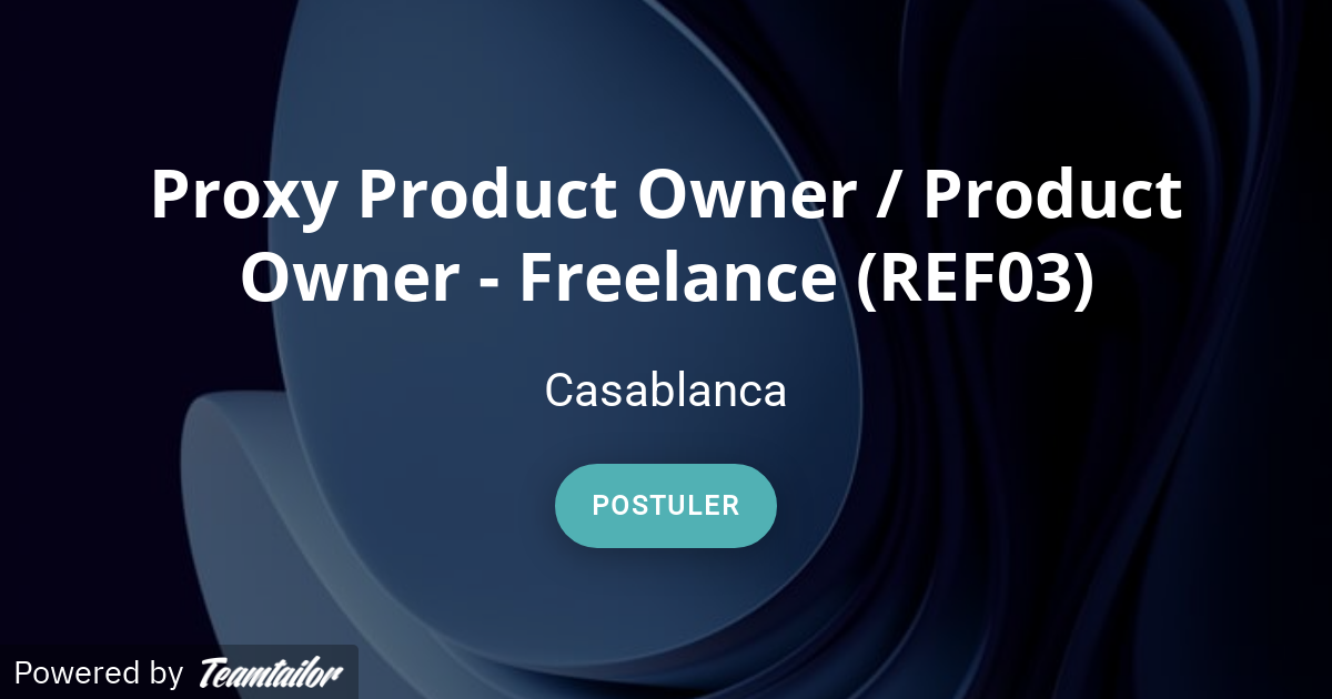 Proxy Product Owner / Product Owner - Freelance (REF03) - Trusted Advisors