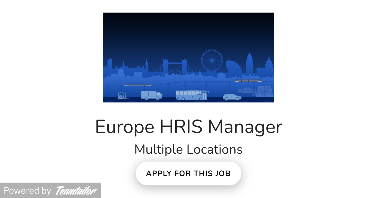 Europe HRIS Manager - BYD Europe
