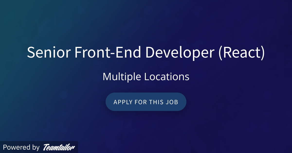 Senior Front-End Developer (React) - team.blue Global