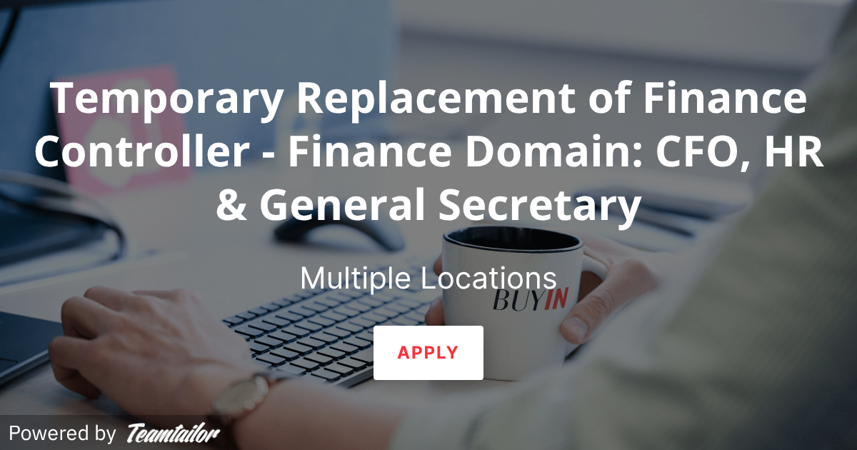 Temporary Replacement of Finance Controller - Finance Domain: CFO, HR ...