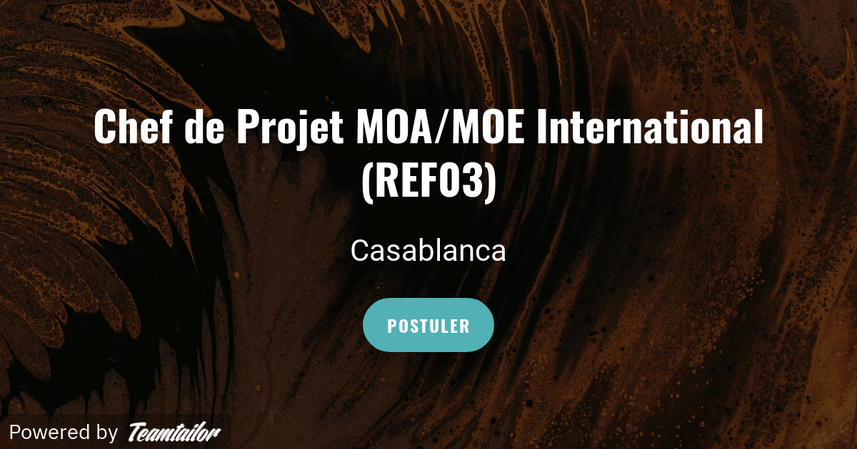 Chef de Projet MOA/MOE International (REF03) - Trusted Advisors