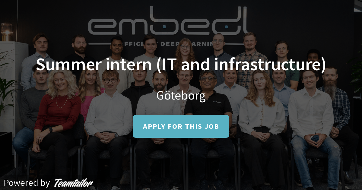 Summer intern (IT and infrastructure) - Embedl