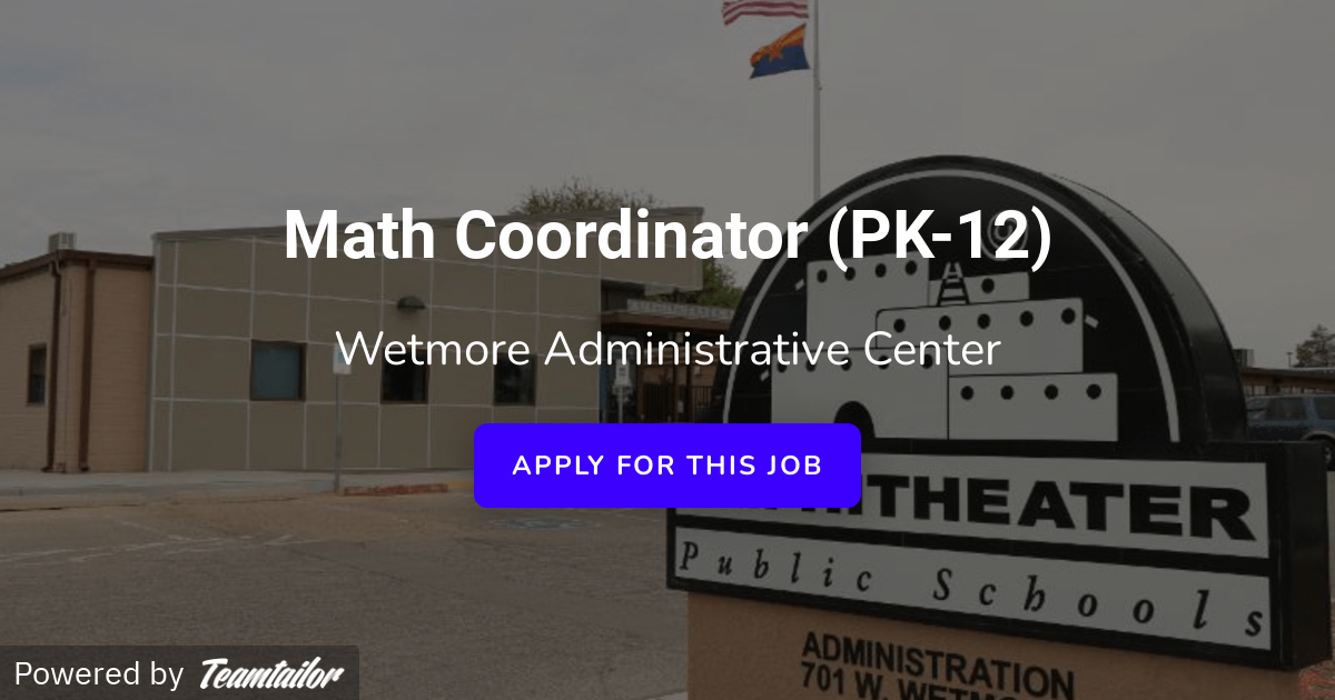 Math Coordinator (PK-12) - Amphitheater Public Schools